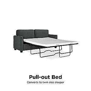 DHP Signature Sleep Casey Velvet Sofa with Memory Foam Mattress, Gray, Queen