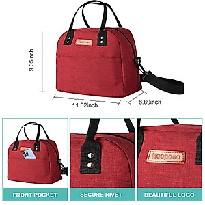 havatree Insulated Lunch Bag Women - Reusable Lunch Box for Work Picnic Beach Outdoor Sports - Leakproof Cooler Bento Box Freezable Lunchbox with Adjustable Shoulder Strap