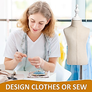 Geetery 2 Pcs Child Kids Dress Form Mannequin 2-3 Years Old Adjustable Toddler Clothes Mannequins Child Display Body Bust Forms with Wooden Base for Sewing Window Counter Display , White