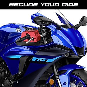 Motorcycle Handlebar Lock Grip with Lever Protection Sleeve - Heavy Duty Motorcycle Lock Anti Theft Throttle Brake Grip Lock Men, Moped Accessories For ATV, Scooter & Dirtbike Accessory (Red, 2x Keys)