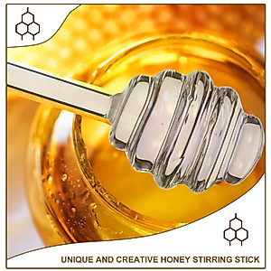 Healvian Coffee Syrup Coffee Syrup Drink Dispenser Honey Stirring Stick Household Honey Stir Stick Handle Honey Container Rod, Transparent Coffee Syrup Drink Dispenser Drink Dispenser