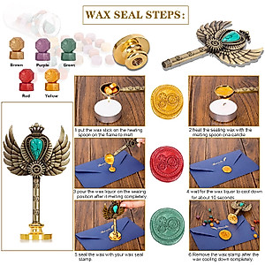 NC Quill Pen and Ink Set, Feather Pen Ink Set, Wax Seal Stamp Set, Feather Calligraphy Pen Set, Valentine’s Day Gift for Writing Lovers Birthday Gift, Holiday Ideal Gift (Green)