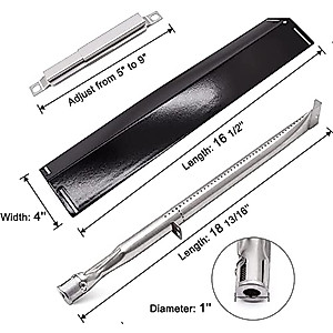 Yiming Grill Replacement Parts for Charbroil 4 Burner 463211512, 463211513, 463211514 Grill Model, Grill Burner Tube (1 Burner with Bracket), Heat Tent Shield, Carryover Tube Replacement Kit.