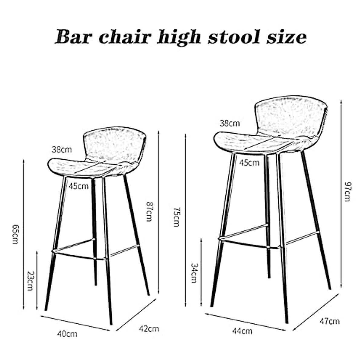 Lsoiup Counter Height Bar Stools Set of 2, Mid Century Modern Faux Leather Counter Stools with Back Armless Bar Chairs for Home Bar Kitchen Island