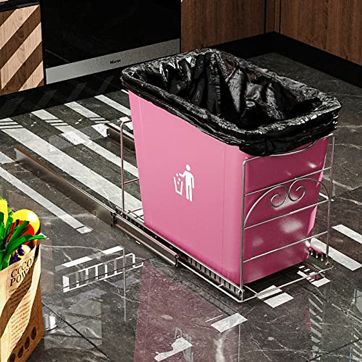 Eazy2hD Pull Out Under Cabinet, Cabinet Trash Can Pull Out Kit , Kitchen Trash Garbage Can & Bin for Under Counter Cabinet, Rquires a 13”W X 23”D Cabinet Opening,Trash Can Not Included