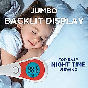Healthwise Digital Thermometer | 8-Second Readout | Jumbo Backlit Display | Flexible Tip