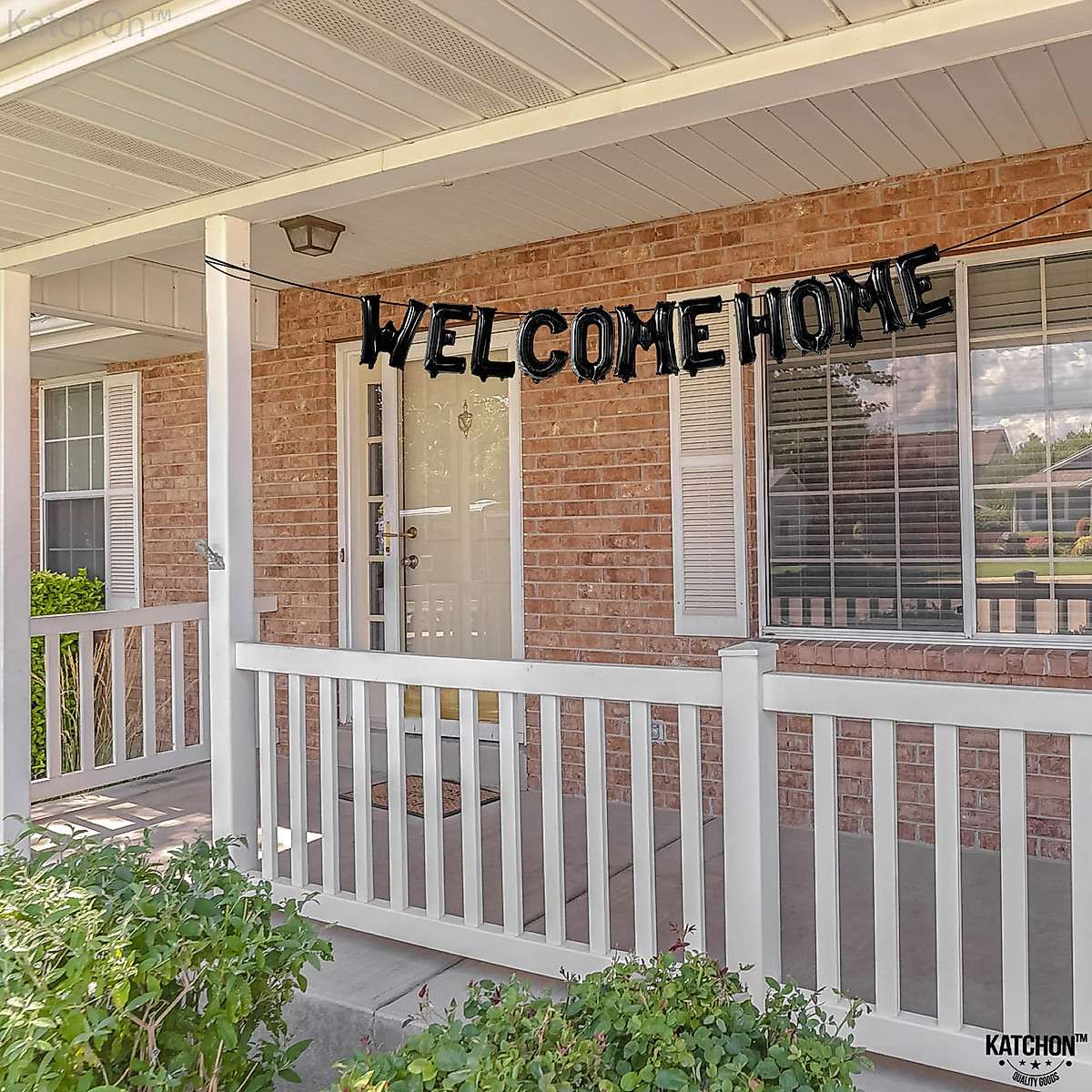 KatchOn Black Welcome Home Balloons - 16 Inch | Welcome Home Banner for House Warming Decoration Party | Family Gathering Banner