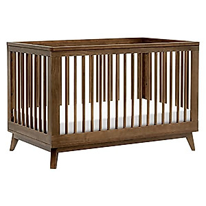 Babyletto Scoot 3-in-1 Convertible Crib with Toddler Bed Conversion Kit in Natural Walnut, Greenguard Gold Certified