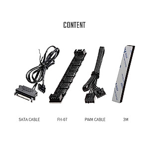 ID-COOLING FH-07 SATA Powered Fan Hub with 7 PWM Ports Hub Splitter for 4-Pin & 3-Pin Computer Internal Fans