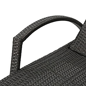 Christopher Knight Home Salem Outdoor Wicker Armed Chaise Lounge, Grey
