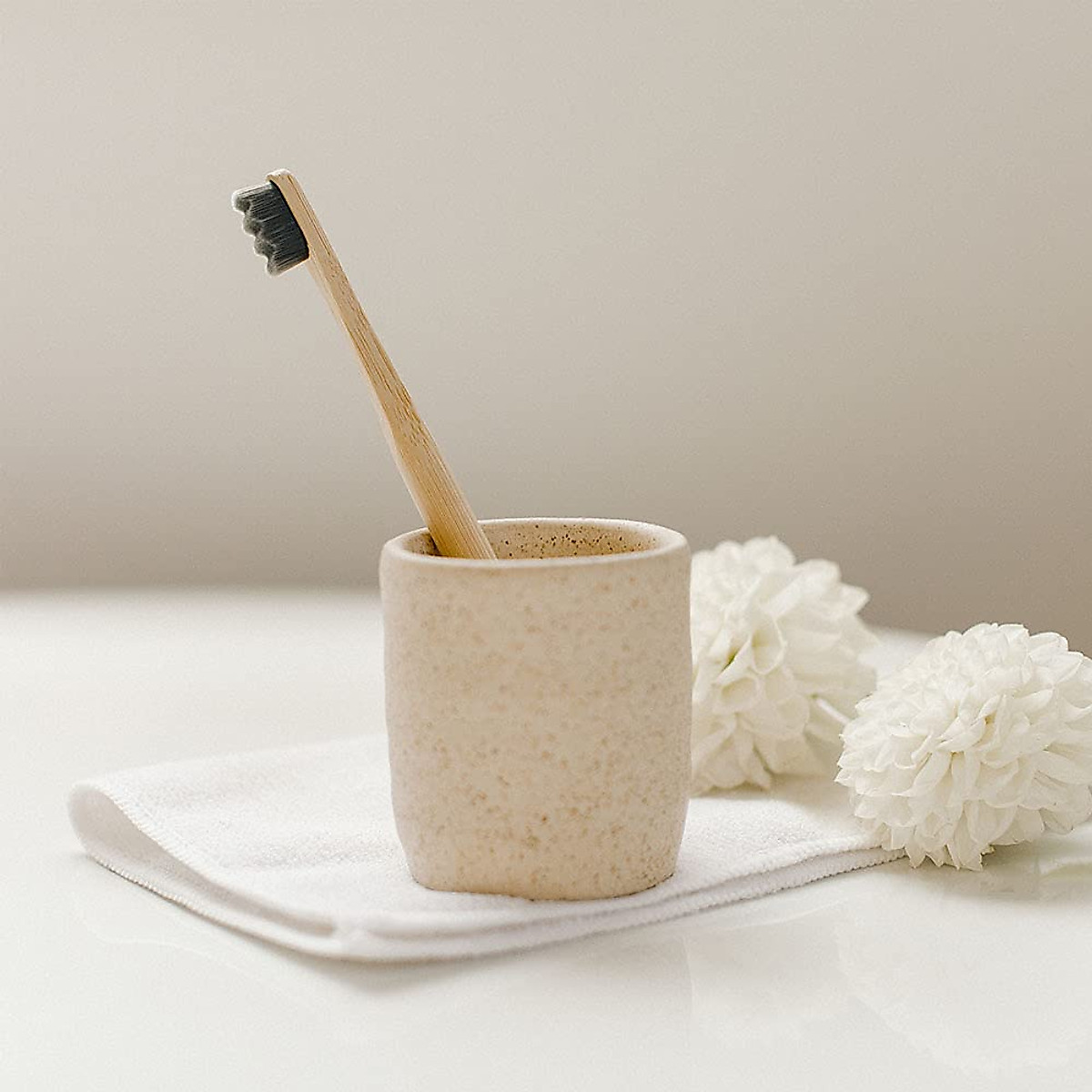 Gongi Wooden Bamboo Toothbrush - 20,000 High Bristle Count Toothbrush - Micro-Nano Extra Soft Bristles - 4-Pack