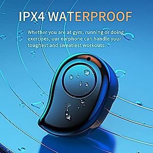 Mini Bluetooth Earphone, Invisible Wireless Headphone in-Ear Earbud with Microphone, 16 Hours Playing Time Earpiece Car Headset USB Charger for iPhone Samsung Smartphone (Nude)