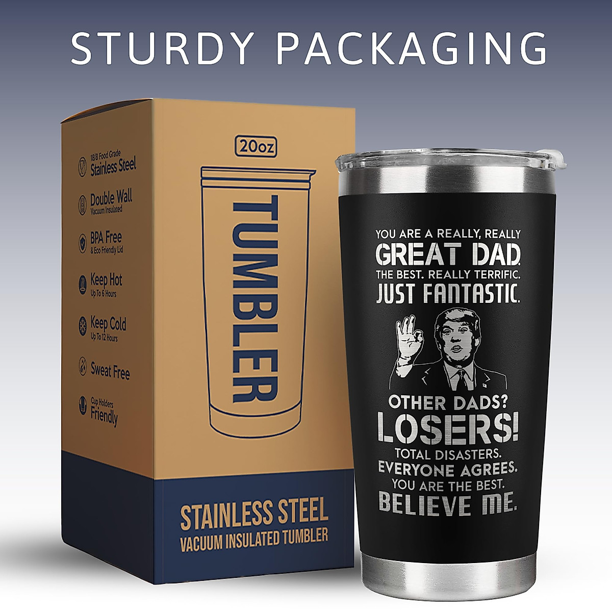 Gifts for Dad from Daughter Son - Dad Gifts - Christmas Gifts for Dad, Dad Christmas Gifts - Birthday Gifts for Dad, Dad Birthday Gift Ideas, Father's Day Gifts - New Dad Gifts for Men - 20 Oz Tumbler