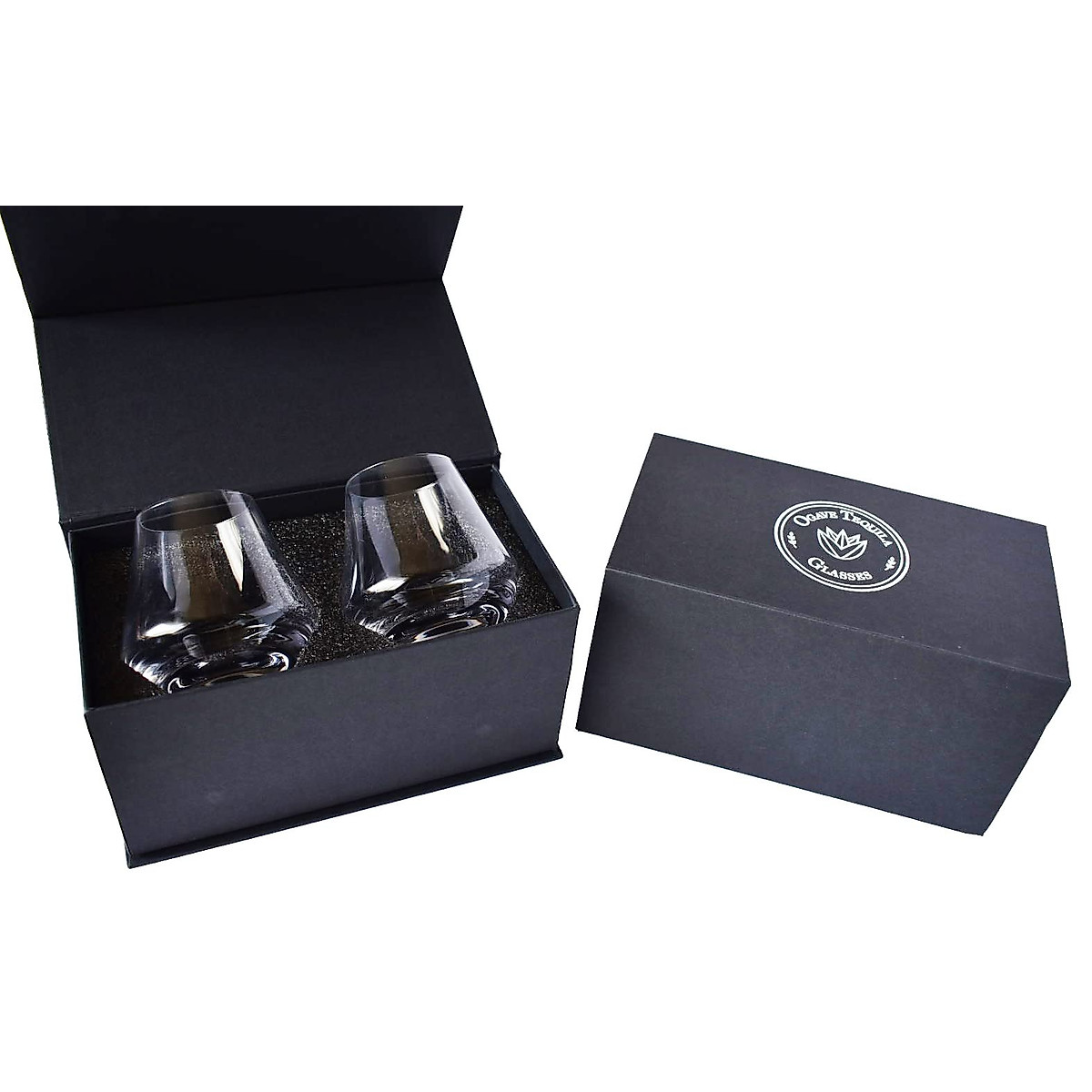 Tequila Glasses Sipping Snifter Easy Convenient Eyeballing Shot Measure Pour Set of 2 Pear Tulip Shape for Whiskey Scotch as well,1.5 Ounces