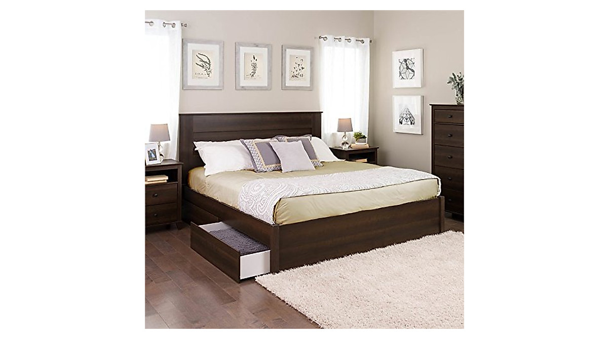 Prepac King Platform Bed with Storage - Modern & Space-Saving