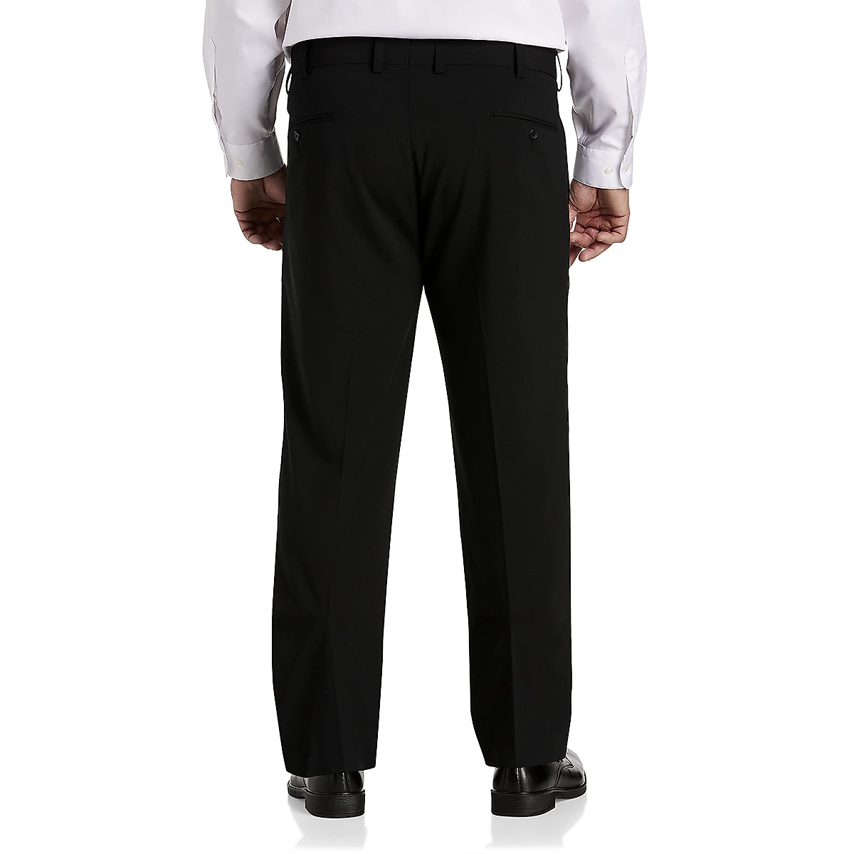 Oak Hill by DXL Men's Big and Tall Waist-Relaxer Pleated Suit Pants Black 44 x 32