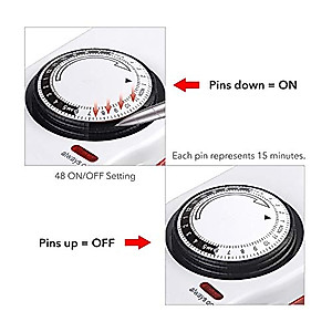 BN-LINK 8 Outlet Surge Protector with Mechanical Timer (4 Outlets Timed, 4 Outlets Always On) - White