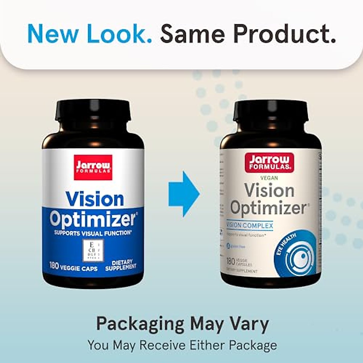 Jarrow Formulas Vision Optimizer Veggie Capsules - 180 Count - Eye Supplement - Dietary Supplement - with Grape Seed Extract, Lutein & Zeaxanthin, Quercetin & More - Non-GMO - Gluten Free