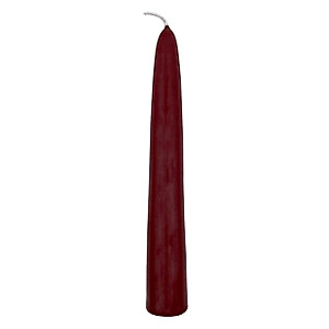 6" Unscented Taper Candles Box of Ten Candles Made in The USA (Burgundy)