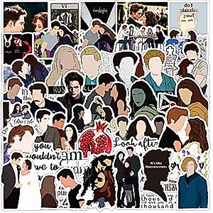 50Pcs Classic Movie Twilight Anime Saga Stickers for Water Bottles,Toys Teens Girls Adults Gifts,Vinyl Waterproof Stickers for Laptop,Phone,Notebook,Skateboard Decal Sticker Pegatinas Juguete