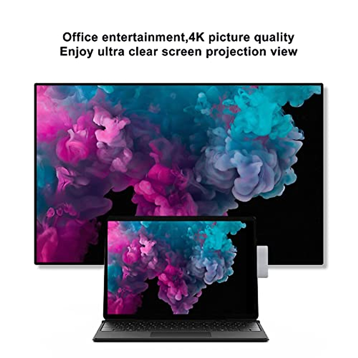 Docking Station for Microsoft Pro 8 9 X, 6 in 2 USB C Hub with 1x 4K Adapter 1xUSB C PD 2X USB 3.0 Port 1xSD 1xTF Card Reader, Converter Combo Adaptor (Silver)