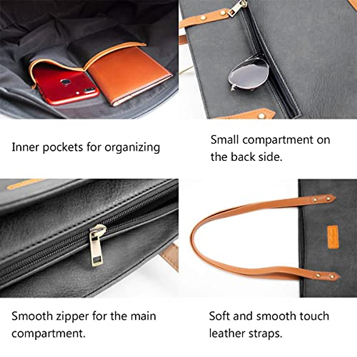 Dom Teporna Genuine Leather Tote Bag for Women Designed in Japan - Black