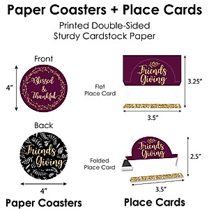 Big Dot of Happiness Elegant Thankful for Friends - Friendsgiving Thanksgiving Party Paper Charger and Table Decorations - Chargerific Kit - Place Setting for 8