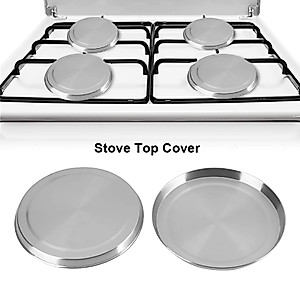 Electric Stove Burner Covers, Stainless Steel Round Kitchen Stove Top Burner Covers Cooker Protection, Set of 4, 2pcs 8.3 and 2pcs 6.7"