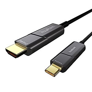 huaham Fiber Optic USB C to HDMI Cable 16.5ft, Type C to HDMI 2.0 Cable 4K@60Hz, Thunderbolt 3&4 Compatible with MacBook Pro/Air, Surface Go, Tablets, Laptops