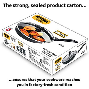 Hawkins Futura Non-Stick Frying Pan With Glass Lid, 26cm Black