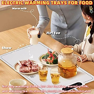 Electric Warming Trays for Food,Graphene Heating Film Food Warmers for Parties,Full Surface Heating Food Heating Mat with 3 Temperature Settings, Rollable & Portable, Auto Shut-Off,Daily Use