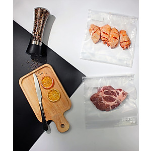 50 Slider Small Food Storage Bags, Expandable Bottom, Secure Slider Seal, BPA-Free, Easy Open On The Go for Snacks