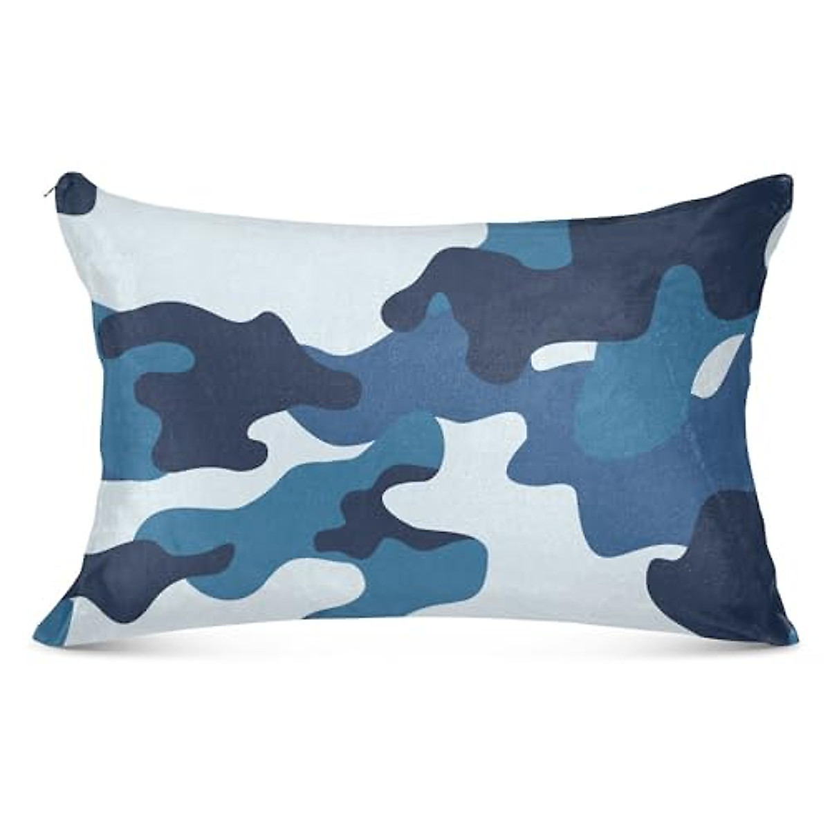 Blue Camouflage Pillowcase for Hair and Skin Body Pillow Cover Body Pillow Case King Size 20"X 40" Long Pillow Cases with Zipper for Body Pillows