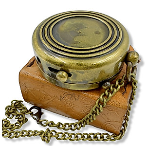 MAH Be Strong and Courageous Brass Religious Compass Gift Confirmation Baptism Easter Christian Catholic Graduation Trekking Adventure Engraved Scripture Prayer Gift for Men Women Teenage Boys Girls