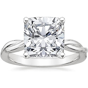 Moissanite World Cushion Brilliant Cut 5 Carat, Diamond Ring Set, Wedding Ring Set, Moissanite Engagement Ring Set for Women, 925 Sterling Silver, for Her (8)