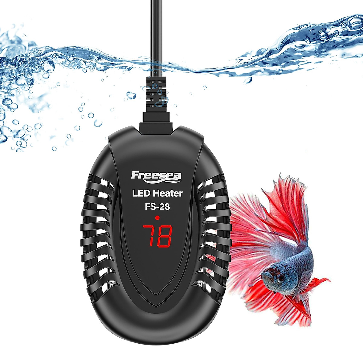 FREESEA Aquarium Fish Tank Heater: 100W Small Submersible Turtle Heater with Adjustable Temperature External Controller for Betta | Saltwater | Freshwater | 10-20 Gallon