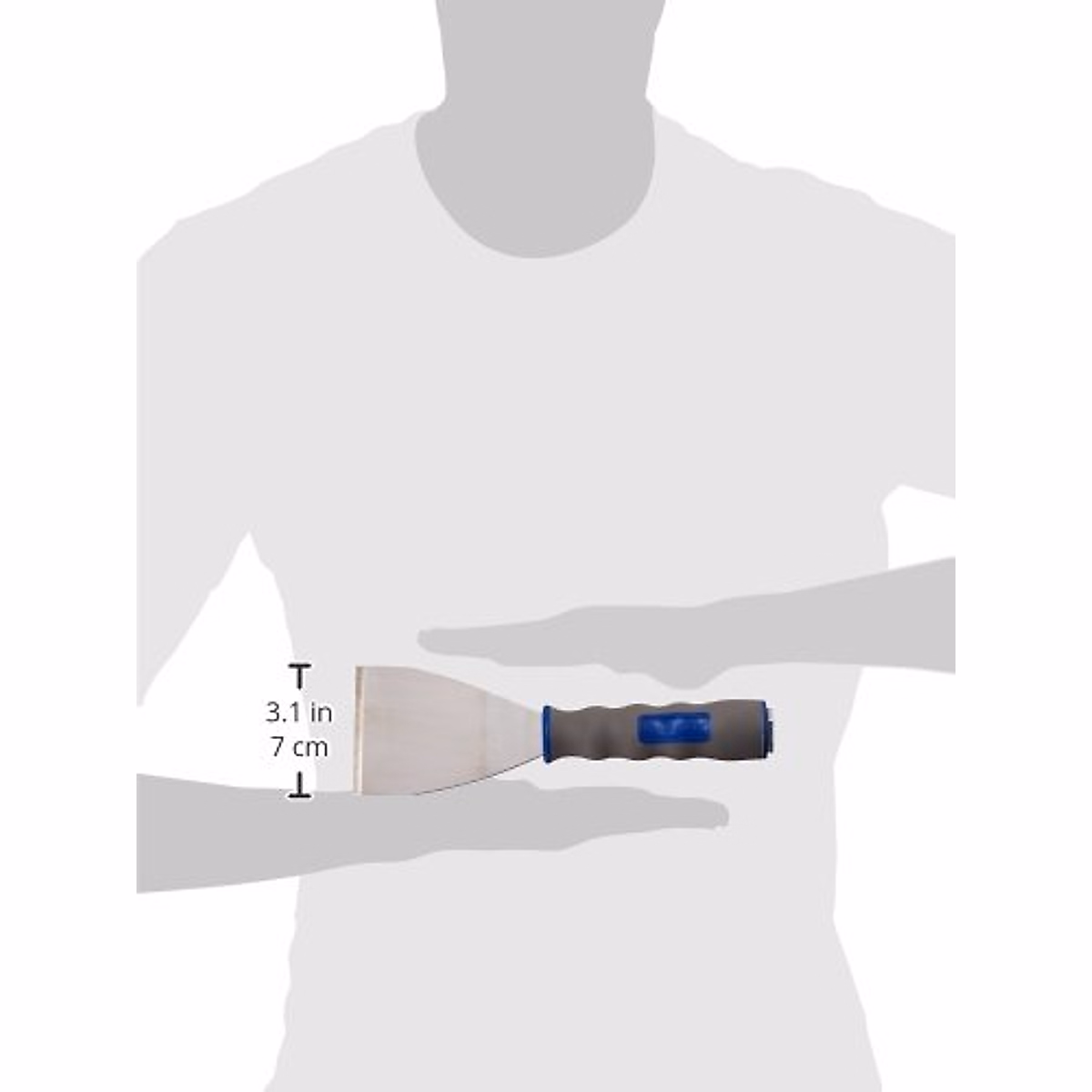 Warner Manufacturing Warner Tool 397 3" Easy Reach Scraper w/Threaded Handle, Stainless Steel Blade, .060", 3" Bent, Multicolor