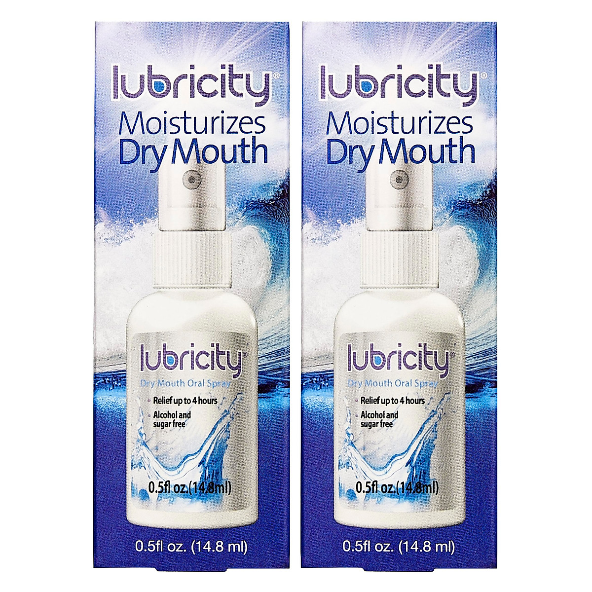 Lubricity Dry Mouth Oral Spray - 2 Piece Dry Mouth Products for Efficient Relief, Travel-Size Dry Mouth Spray, Mouth Moisturizer for Dry Mouth, Dry Mouth Remedies - 0.5 oz Each with Ilios Travel Cup