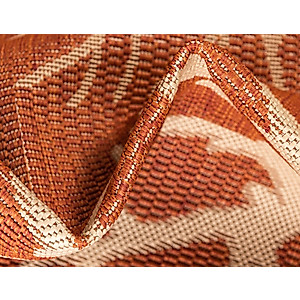 Unique Loom Outdoor Botanical Collection Area Rug - Branch (7' 1" x 10' Rectangle, Terracotta/ Beige)