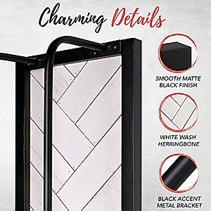Autumn Alley Decorative Modern Farmhouse Bathroom Towel Rack Holder, Wall Mount – Rustic Bathroom Accessories – Black and White Farmhouse Bathroom Decor – Striking Shiplap Design