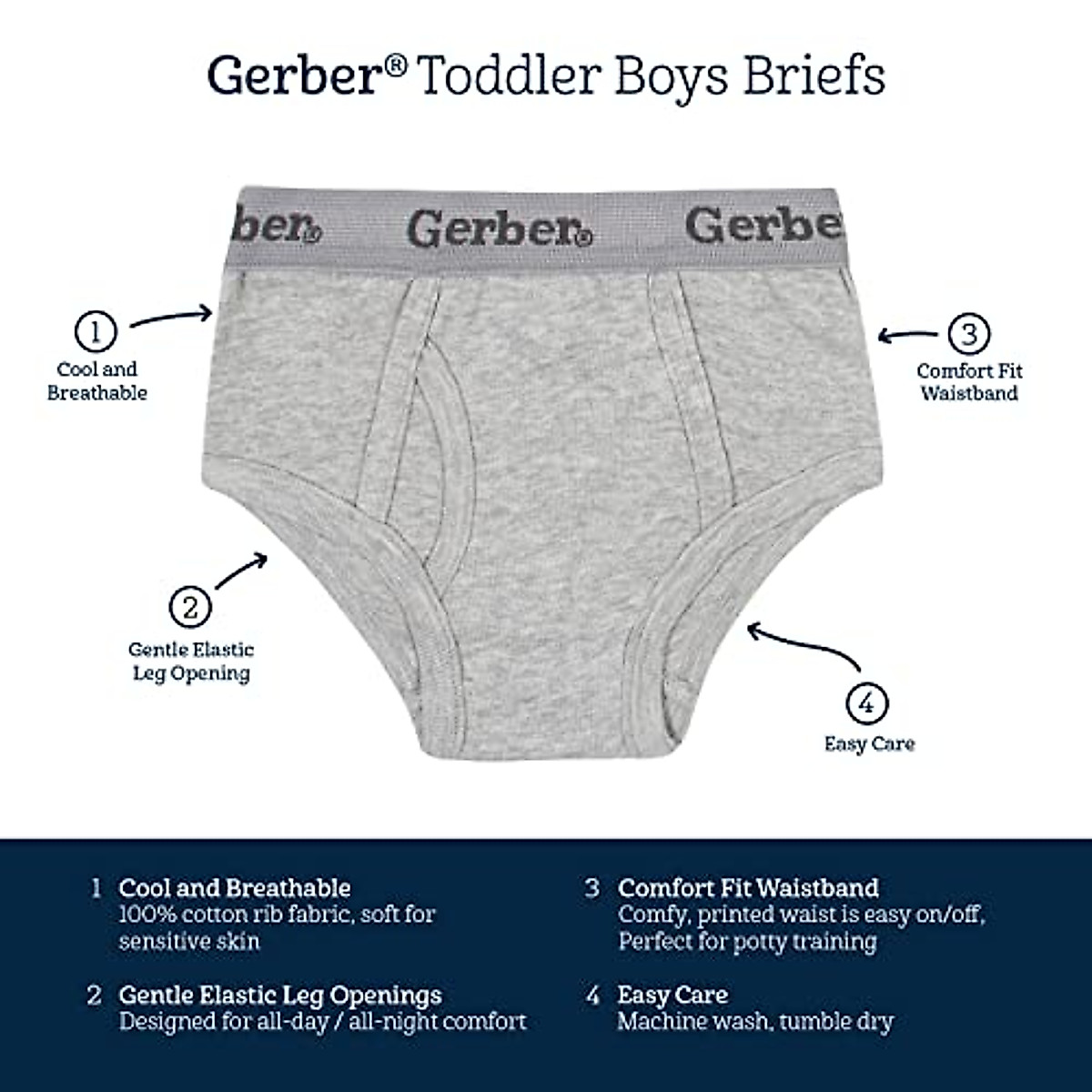 Gerber Baby Unisex Infant Toddler 3 Pack Potty Training Pants Underwear, Bear, 2T