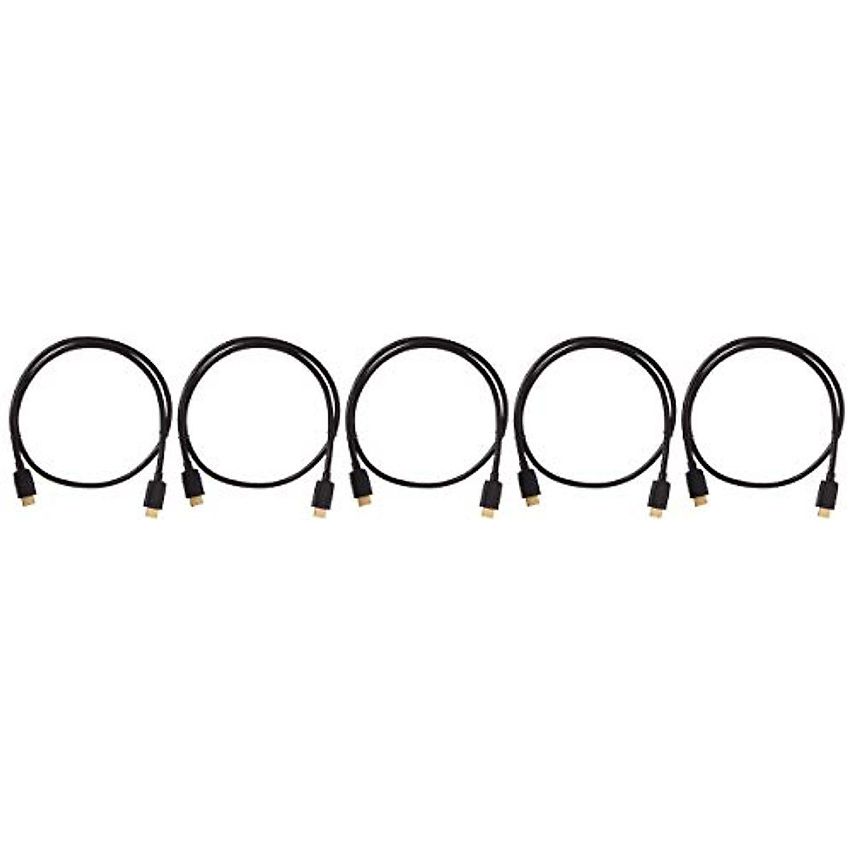 Monoprice Ultra 8K High Speed HDMI Cable - 3 Feet - Black (5-Pack) 48Gbps, 8K, Dynamic HDR, eARC, UHDTV, AMD FreeSync - DynamicView (139482)