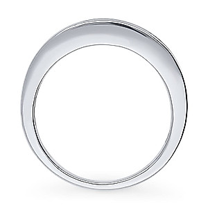 BERRICLE Sterling Silver Wedding Rings Channel Set Cubic Zirconia CZ Anniversary Curved Half Eternity Ring for Women, Rhodium Plated Size 6