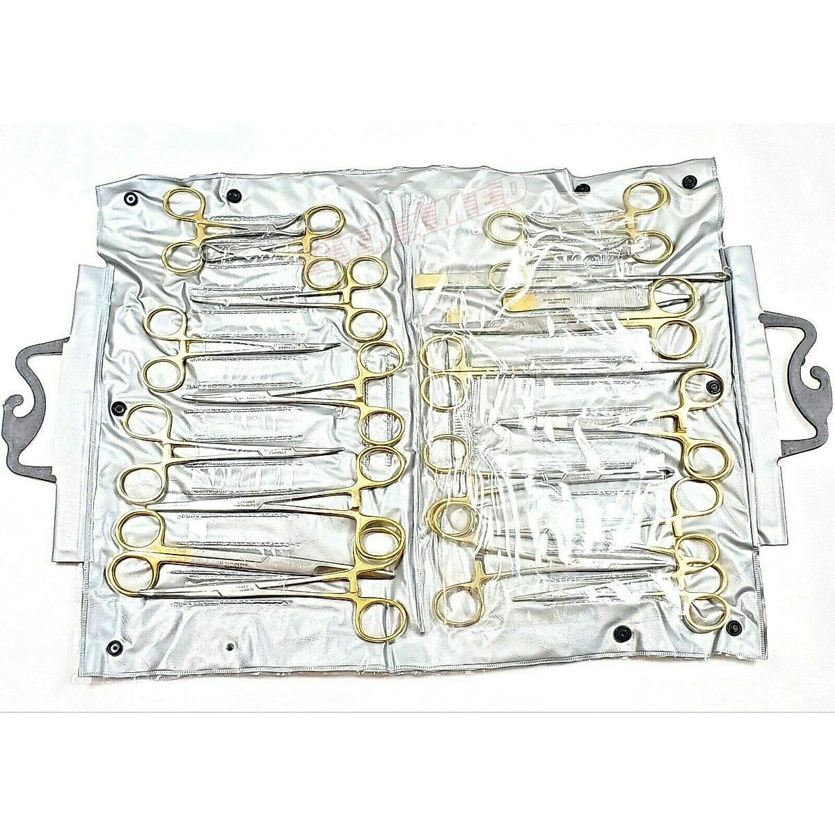 Cynamed-Gold Premium German 82 Pcs Veterinary Instruments Set -Include Kelly Forceps- Mosquito Forceps -Carmalt Forceps -Backhaus Towel Clamp- Mayo Metzenbaum Scissors- All in ONE