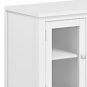 SIMPLIHOME Cosmopolitan SOLID WOOD 72 inch Wide Contemporary TV Media Stand in White For TVs up to 80 inches for the Living Room and Entertainment Center