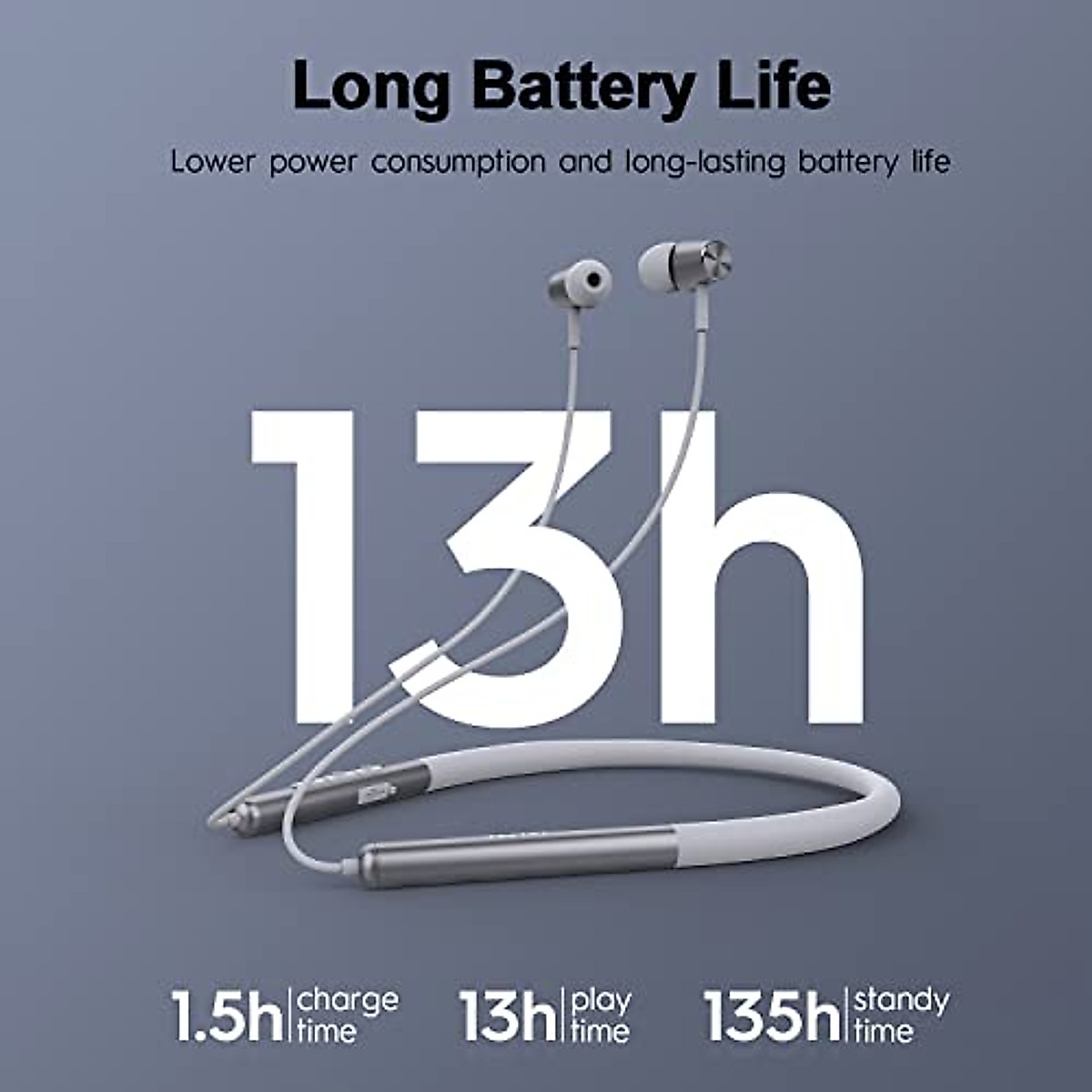 Tecno Magnetic Wireless Bluetooth Headphones, Bluetooth Earbuds Neckband with Microphone, Bluetooth 5.2 Wireless Earphones with Mic for Workout Running, Orange