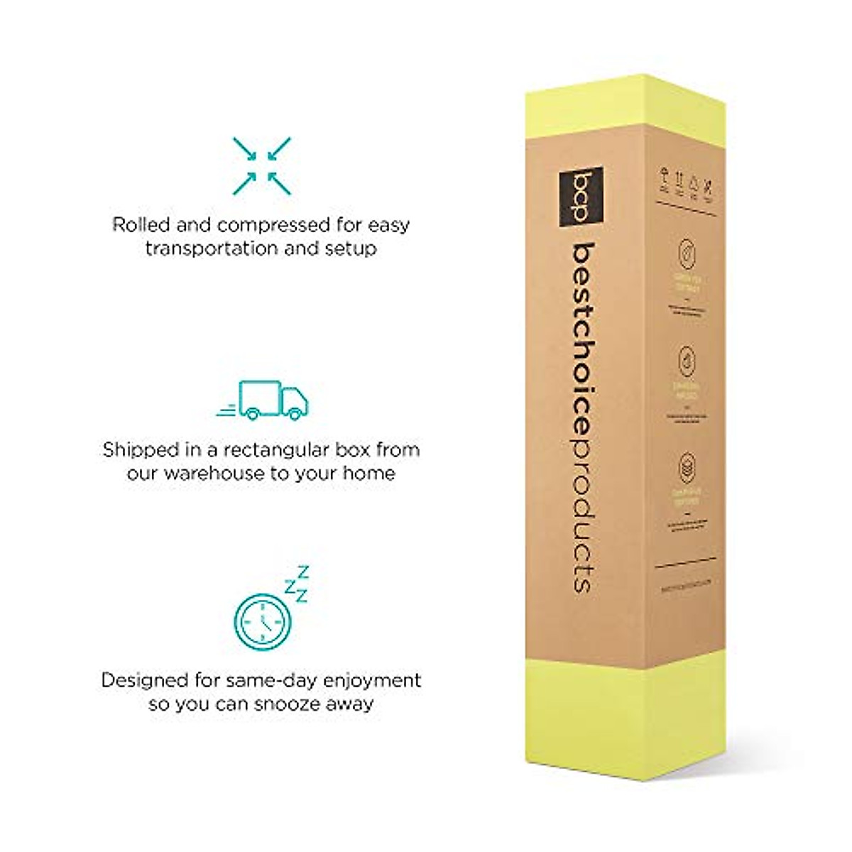 Best Choice Products 12in Queen Size 3-Layer Medium-Plush Mattress w/Moisture Wicking, Odor Reducing Bamboo Charcoal Gel & Green Tea Infused Memory Foam - CertiPUR-US Certified