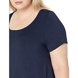 Amazon Essentials Women's Relaxed-Fit Short-Sleeve Scoopneck Swing Tee (Available in Plus Size), Navy, XX-Large