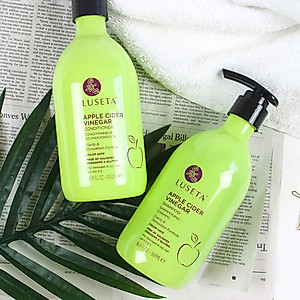 Luseta Apple Cider Vinegar Shampoo and Conditioner for Hair Loss,Clarifying, Dandruff - Sulfate Free, for Damaged and Oily Hair Types, Men and Women - 2 x 16.9oz