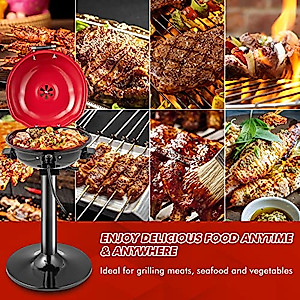 HAPPYGRILL 1600W Portable Electric Grill Outdoor BBQ Grill for 15-Serving, Electric Barbecue Grill for Indoor & Outdoor Use, Portable Stand BBQ Grill for Patio Balcony Kitchen Garden